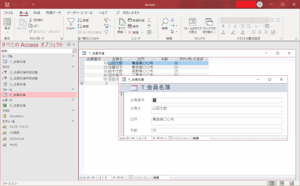 Accessの画面構成【Access】 - VBA入門